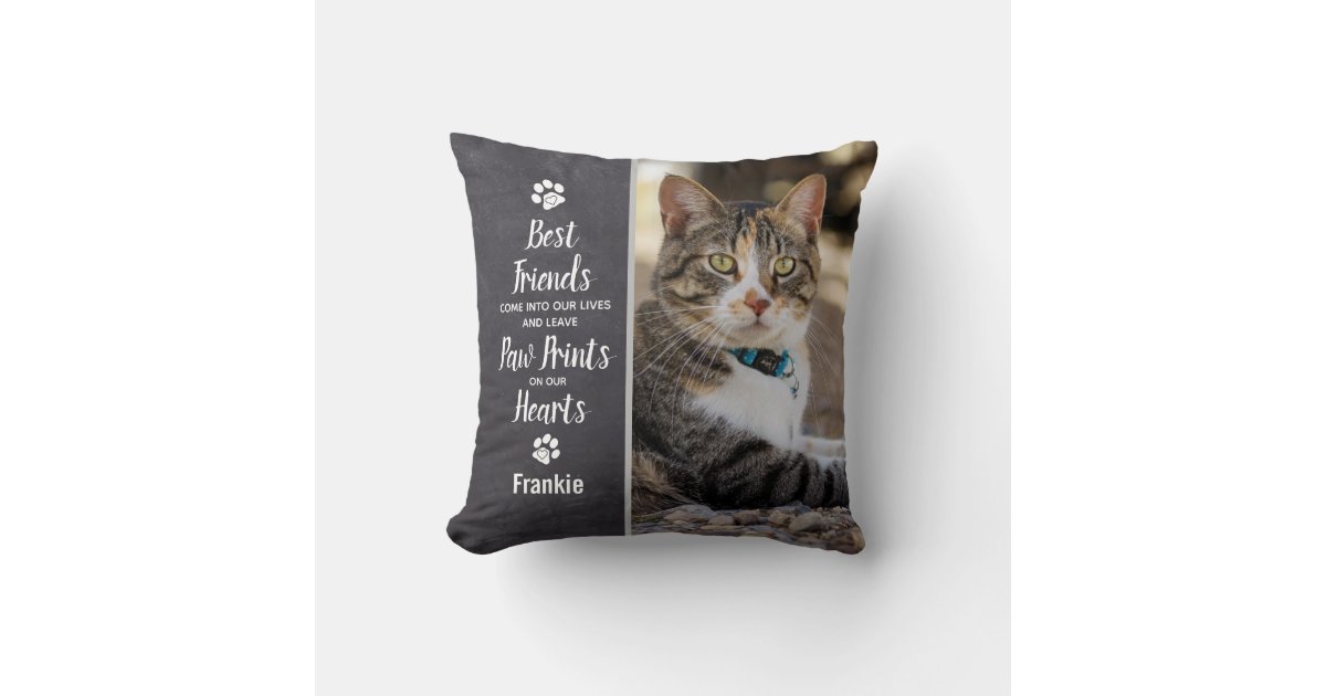 Custom Photo Cat Memorial Throw Pillow | Zazzle