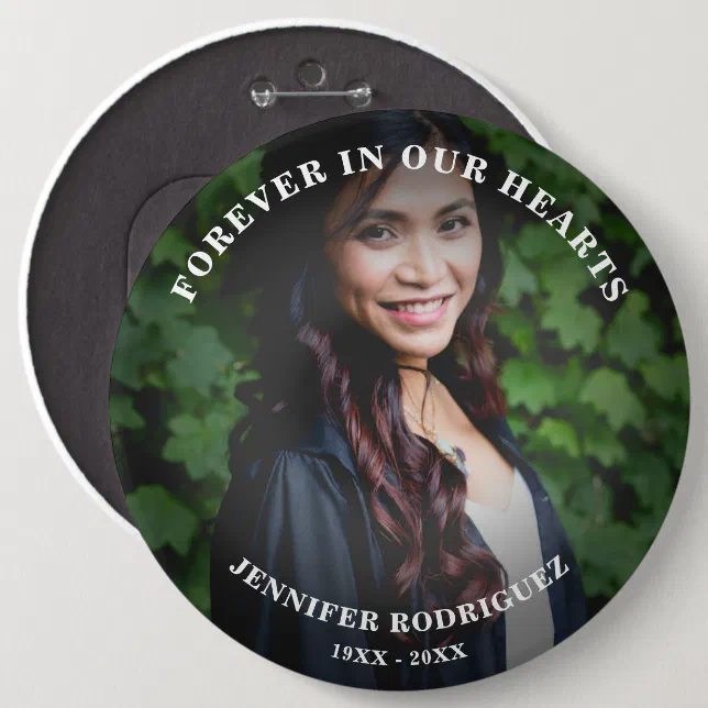 Custom Photo Celebration Of Life Death Remembrance Button | Zazzle