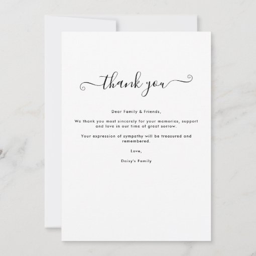 Custom Photo Celebration Of Life Thank You Card | Zazzle