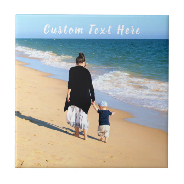 Custom Photo Ceramic Tile Your Photos and Text | Zazzle