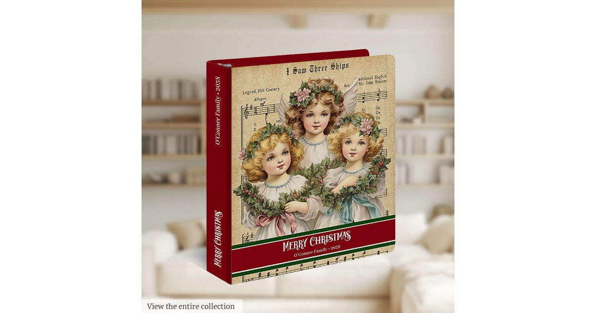 Custom Photo Christmas Card Keeper Angel Binder | Zazzle