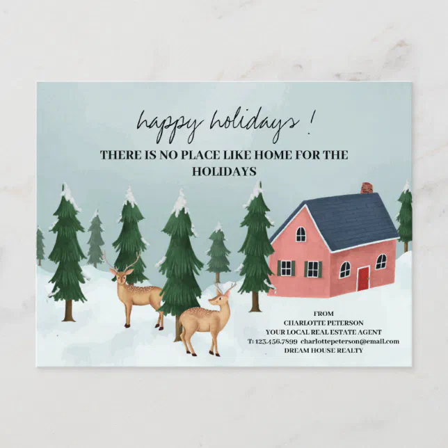 Custom Photo Christmas Real Estate Agent Holiday Postcard | Zazzle