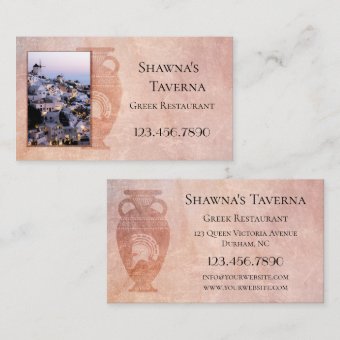 Custom Photo Classic Greek Business Card | Zazzle