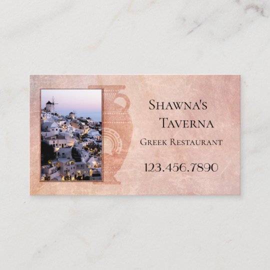 Custom Photo Classic Greek Business Card | Zazzle.com