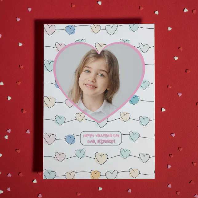 Custom Photo Classroom Valentine's Day Thank You Card | Zazzle