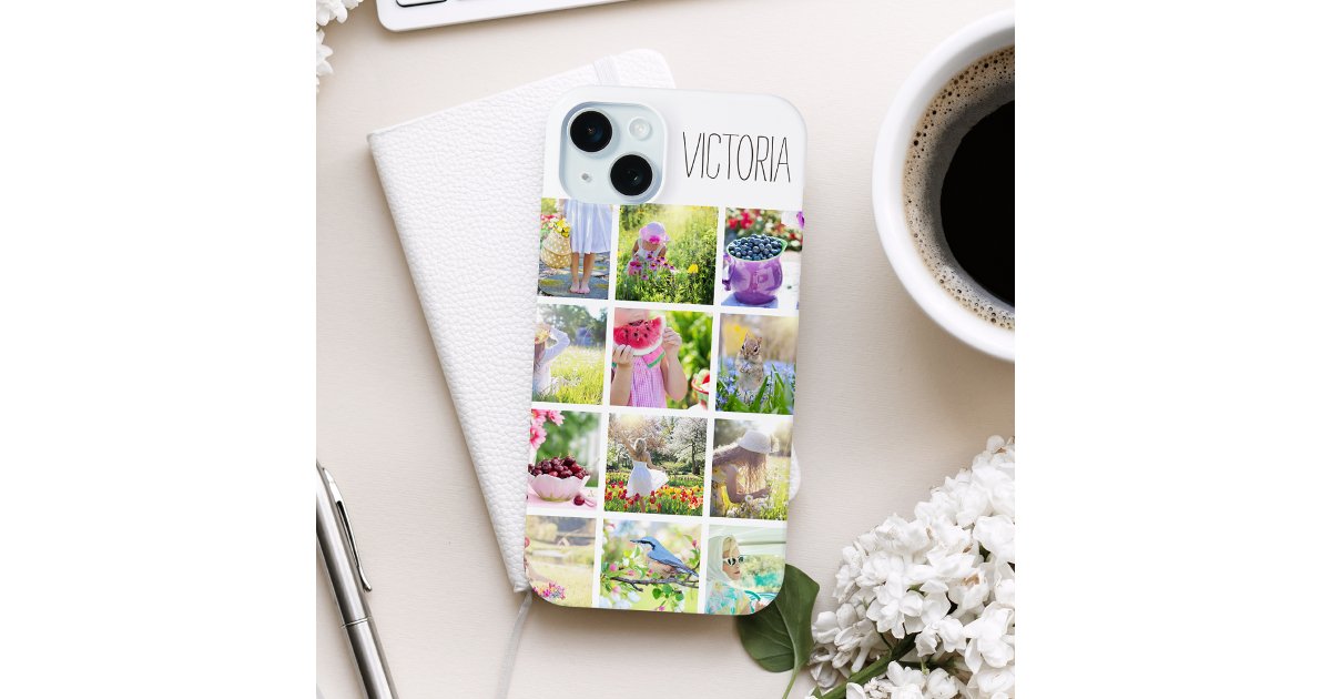 Custom Photo Collage and Name Case-Mate iPhone Case | Zazzle