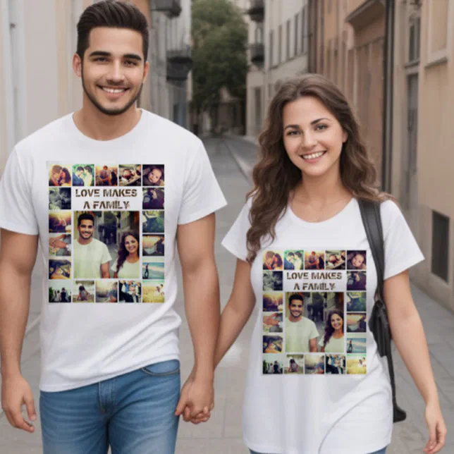 Custom Photo Collage and text T-Shirt | Zazzle
