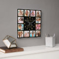 Custom Photo Collage Best Friends Forever Quote Square Wall Clock | Zazzle