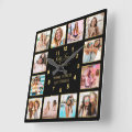 Custom Photo Collage Best Friends Forever Quote Square Wall Clock | Zazzle