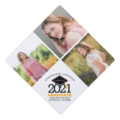 Custom Photo Collage Class of 2021 Graduation Cap Topper | Zazzle