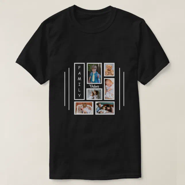 Custom Photo Collage Design Men's Black T-Shirt | Zazzle