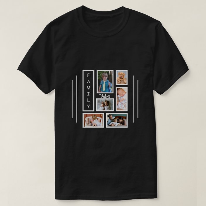Custom Photo Collage Design Men's Black T-Shirt | Zazzle.com