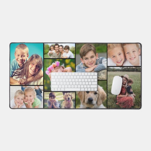 Custom Photo Collage Desk Mat | Zazzle