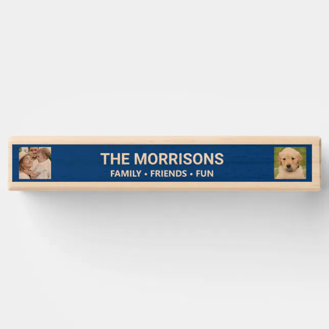 Custom Photo Collage Family Name Personalized Text Topple Tower | Zazzle