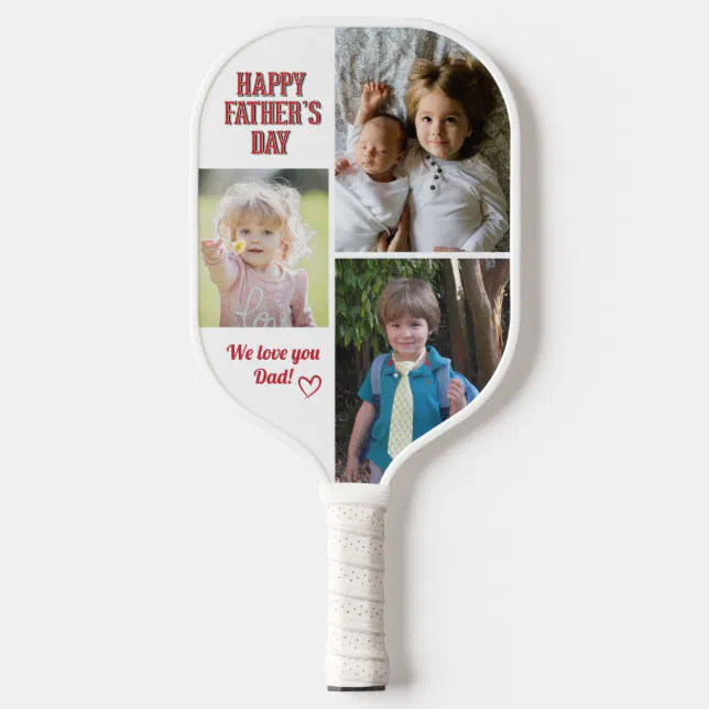 Custom Photo Collage Father's Day Pickleball Paddle | Zazzle