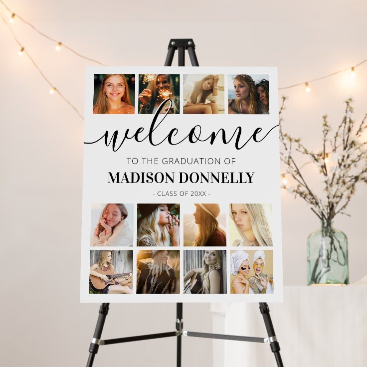 Custom Photo Collage Graduate Welcome Foam Board | Zazzle