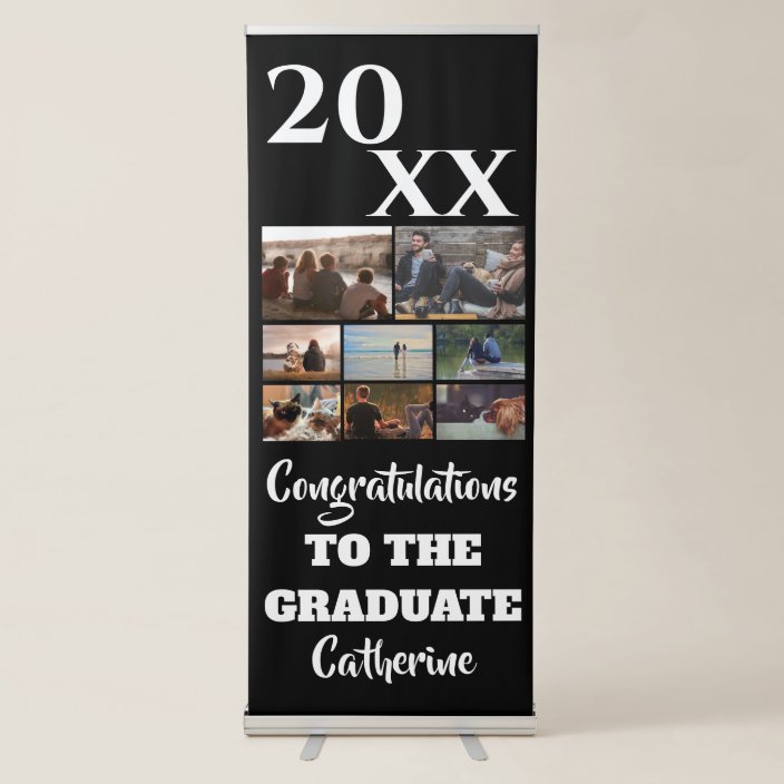 Custom photo collage graduation college retractable banner | Zazzle.com