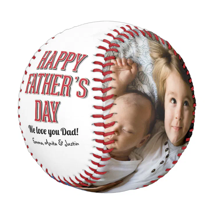 Custom Photo Collage Happy Father's Day Baseball | Zazzle