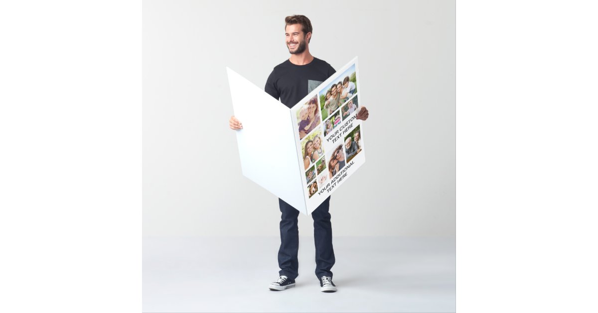 Custom Photo Collage Jumbo Card | Zazzle