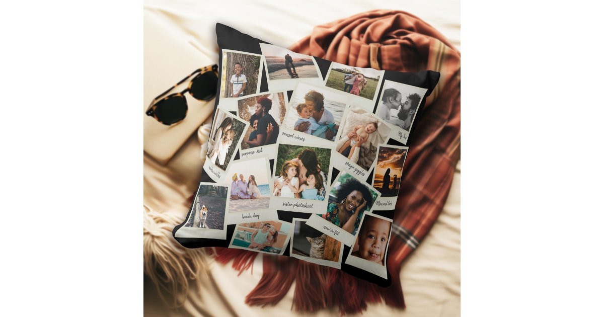 Custom Photo Collage Keepsake Throw Pillow | Zazzle