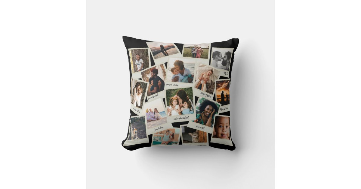 Custom Photo Collage Keepsake Throw Pillow | Zazzle