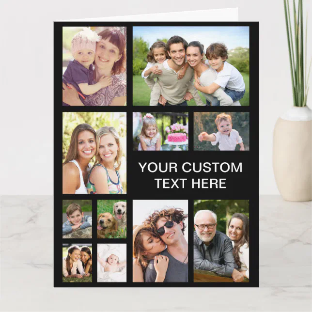 Custom Photo Collage Large Card | Zazzle