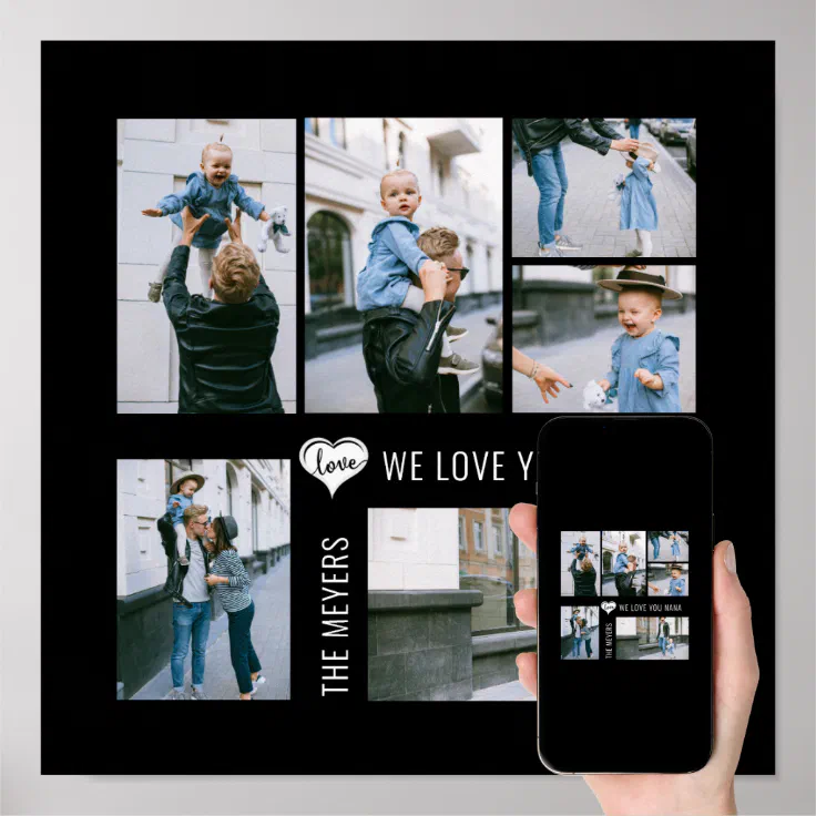 Custom Photo Collage Love Poster | Zazzle