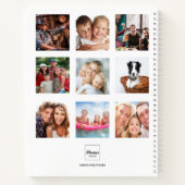 Custom photo collage monogram white modern diary notebook | Zazzle
