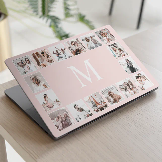 Custom Photo Collage Personalized Pink HP Laptop Skin | Zazzle