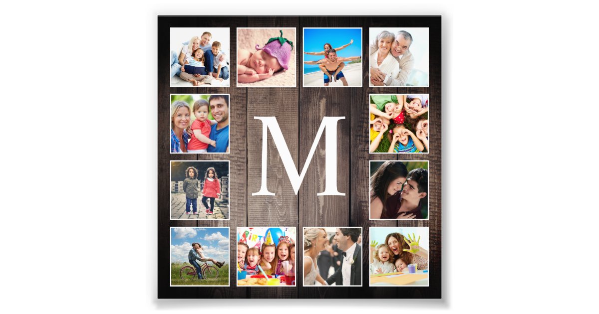 Custom Photo Collage Rustic Farmhouse Family | Zazzle