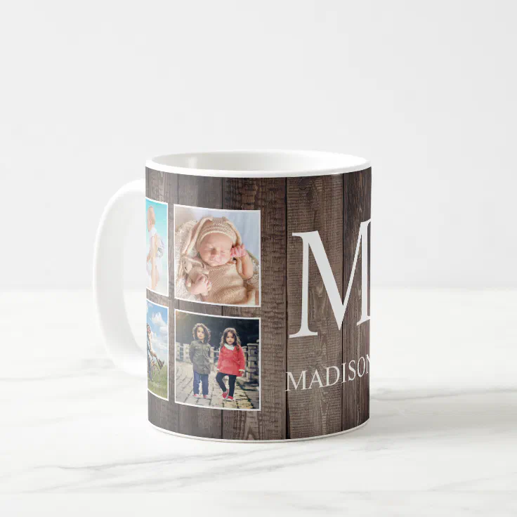 Custom Photo Collage Rustic Farmhouse Family Coffee Mug | Zazzle