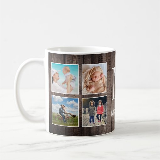 Custom Photo Collage Rustic Farmhouse Family Coffee Mug | Zazzle