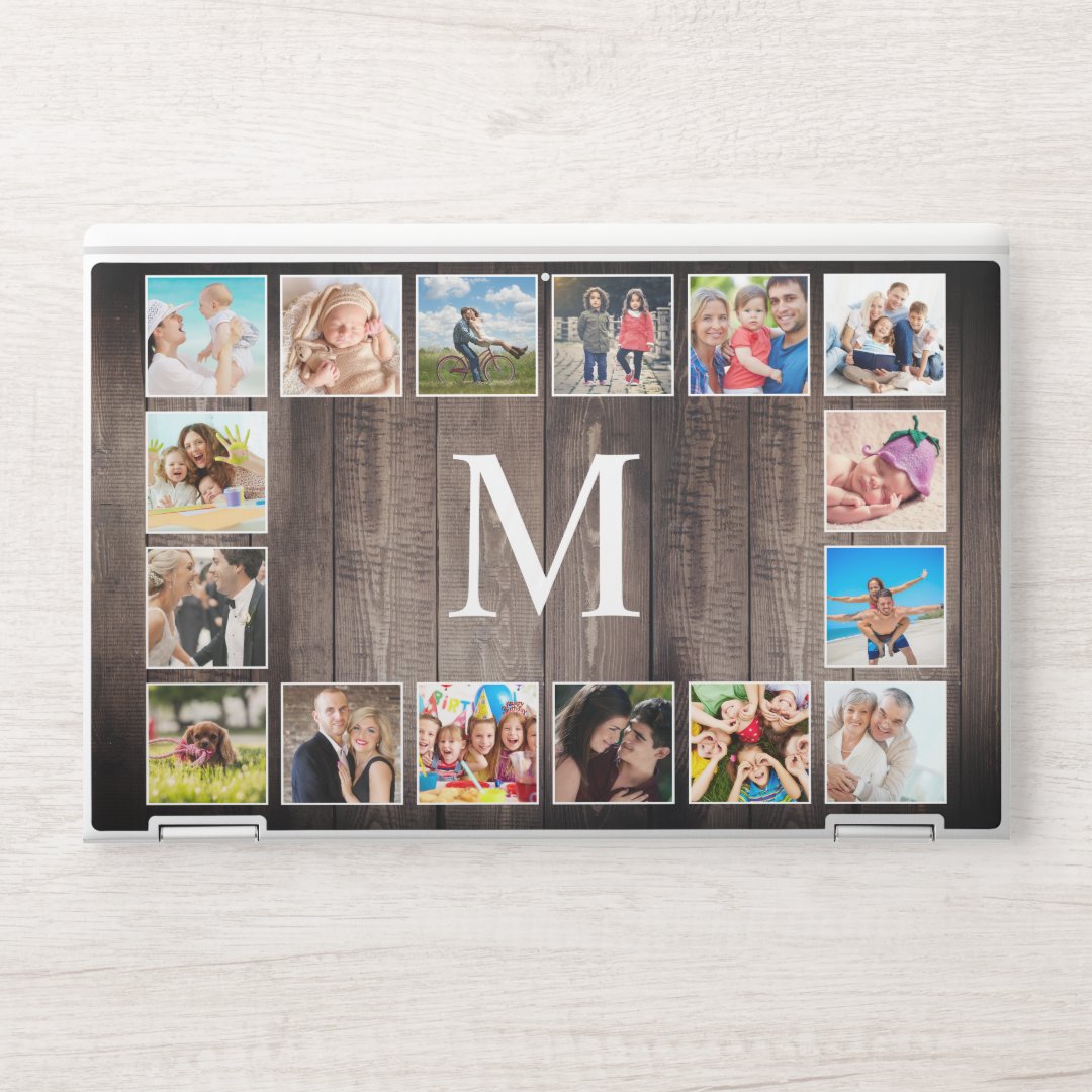 Custom Photo Collage Rustic Farmhouse Family HP Laptop Skin | Zazzle