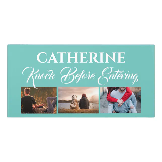 Custom photo collage teenage daughters room door sign | Zazzle