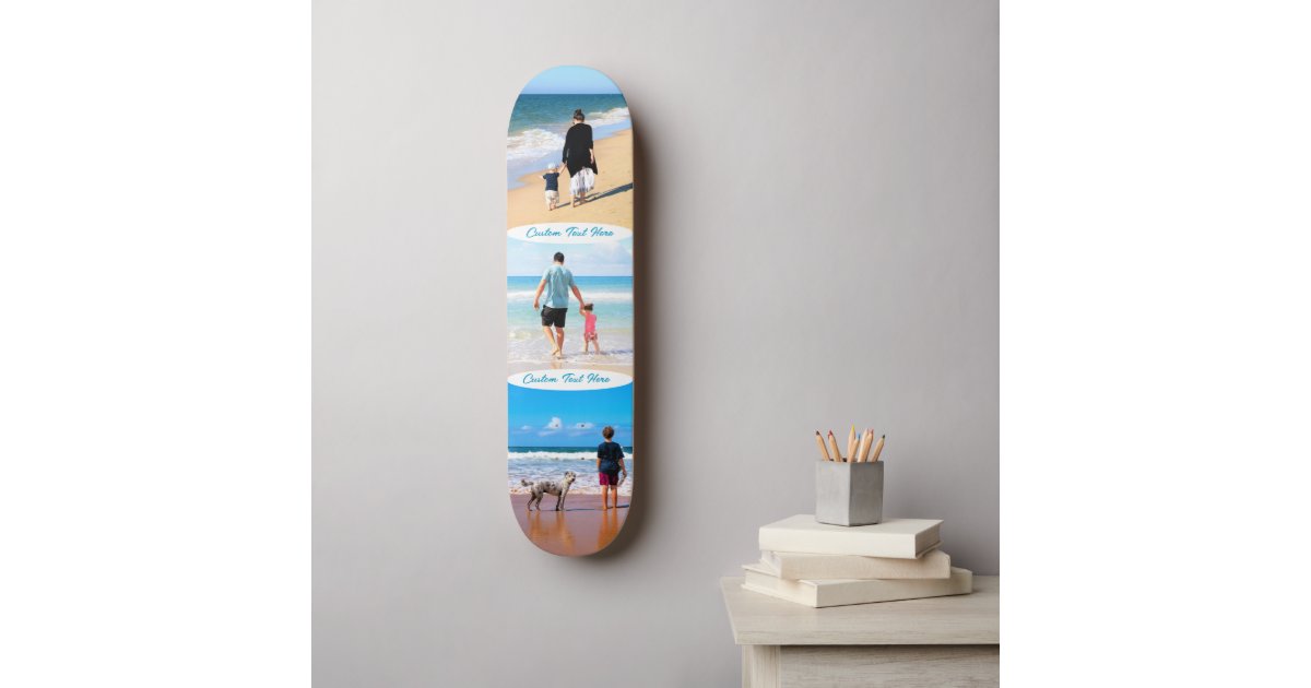 Custom Photo Collage Text Skateboard Your Photos | Zazzle