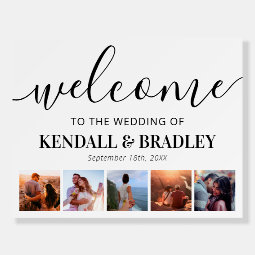 Custom Photo Collage Wedding Welcome Foam Board | Zazzle