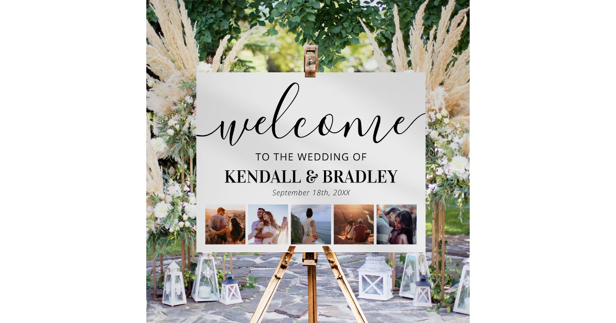 Custom Photo Collage Wedding Welcome Foam Board | Zazzle