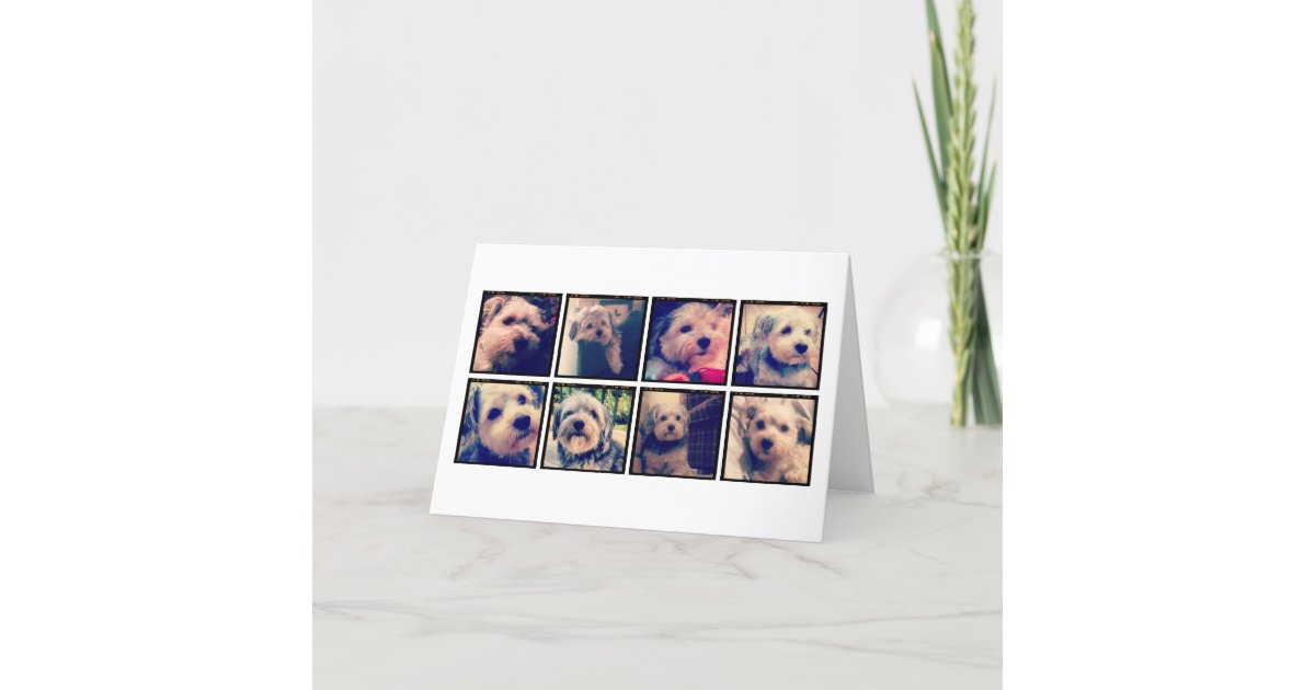 Custom Photo Collage with Square Photos Card | Zazzle