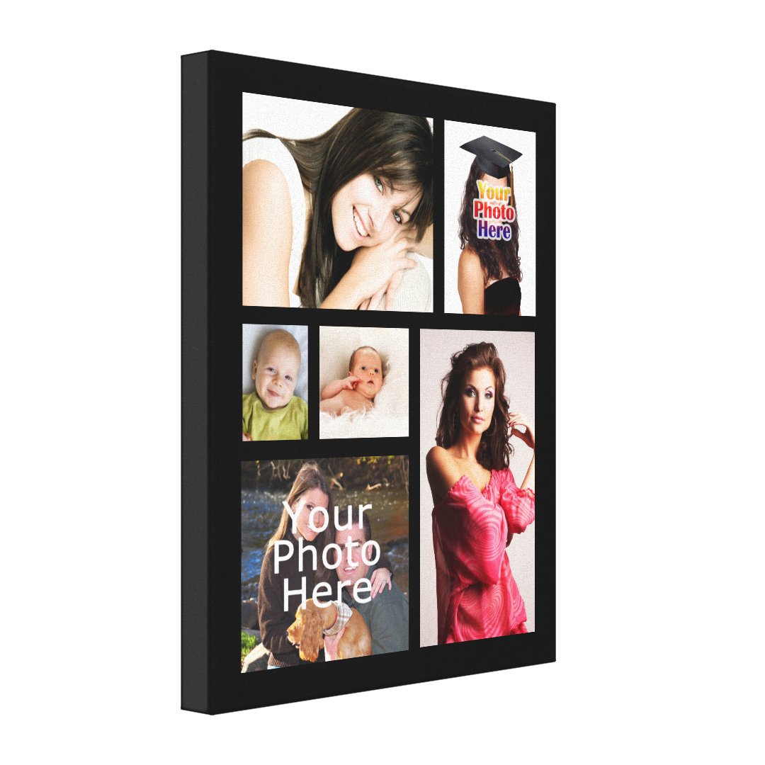 Custom Photo Collage Wrapped Canvas, 1.5" Depth Canvas Print | Zazzle
