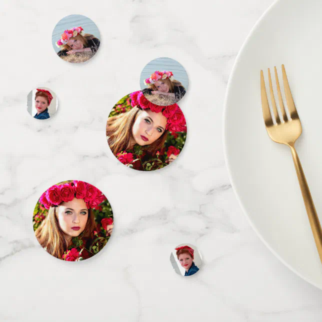 Custom Photo Confetti Party Table Decoration | Zazzle
