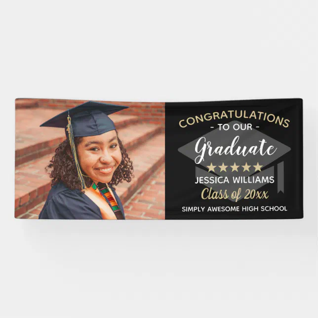 Custom Photo Congratulations Graduate Graduation Banner | Zazzle
