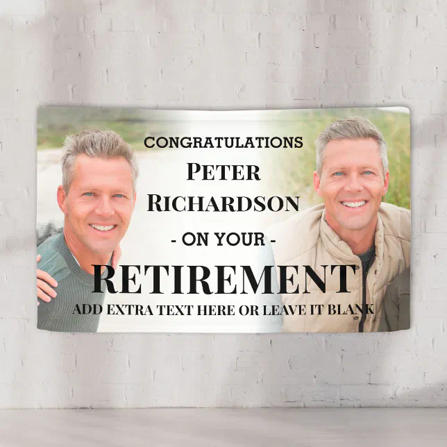 Custom Photo Congratulations Retirement Banner | Zazzle