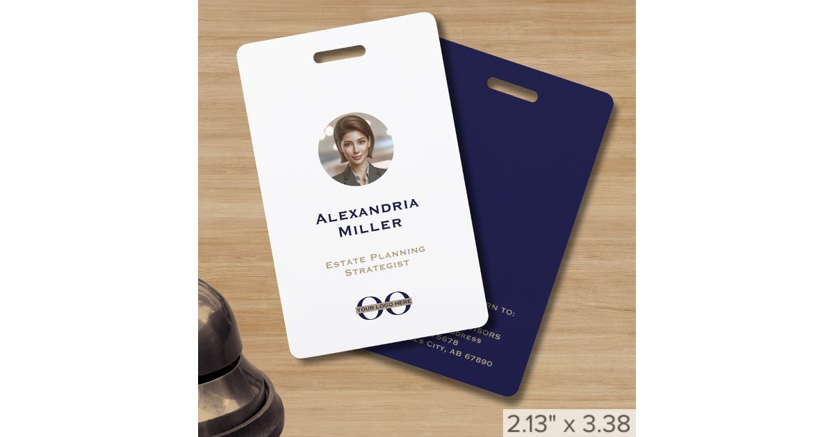Custom Photo Corporate Logo Staff Identification Badge | Zazzle