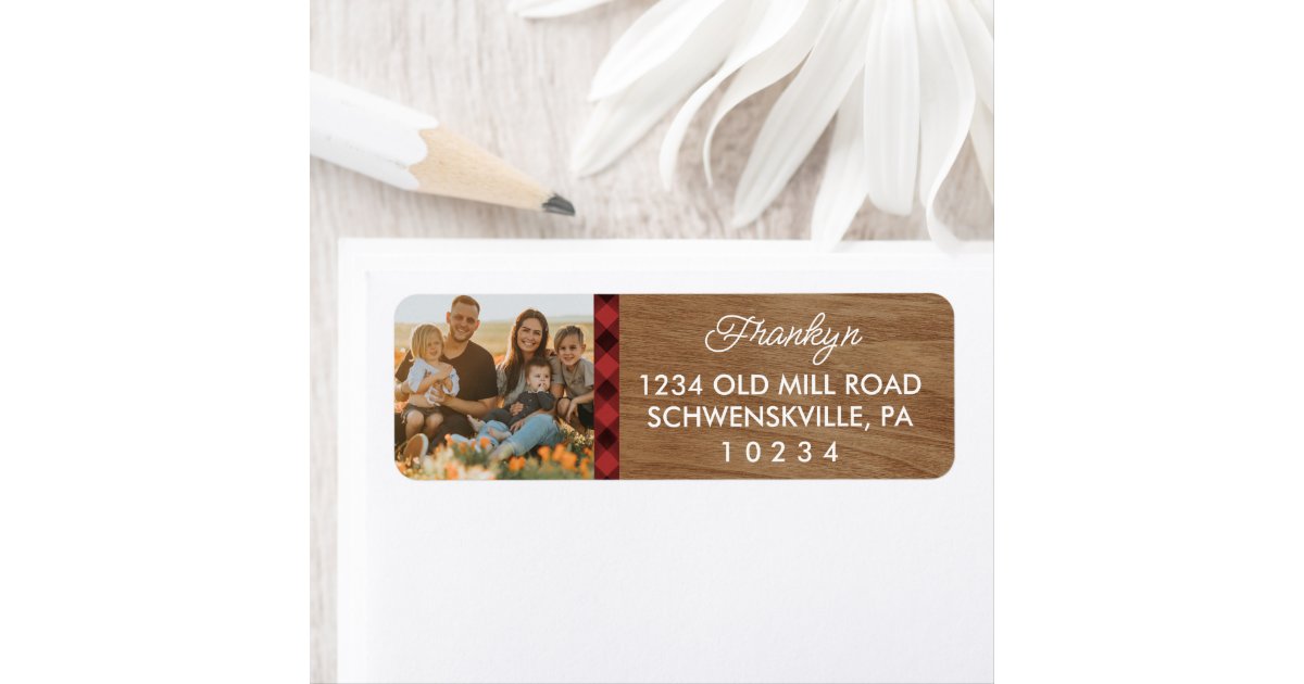 Custom Photo Country Return Address Label | Zazzle
