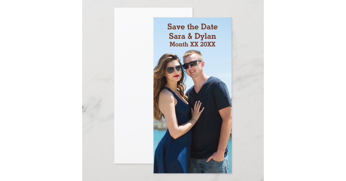 Custom Photo Couple Vertical Save The Date | Zazzle