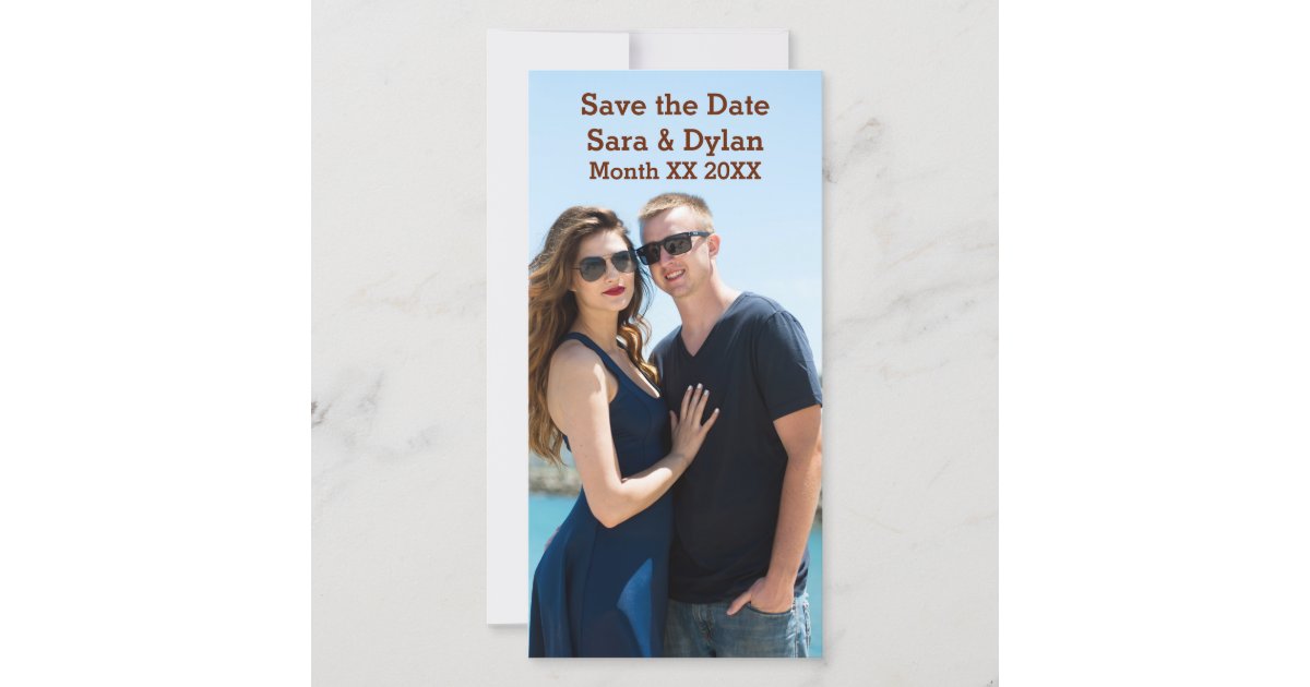 Custom Photo Couple Vertical Save The Date | Zazzle