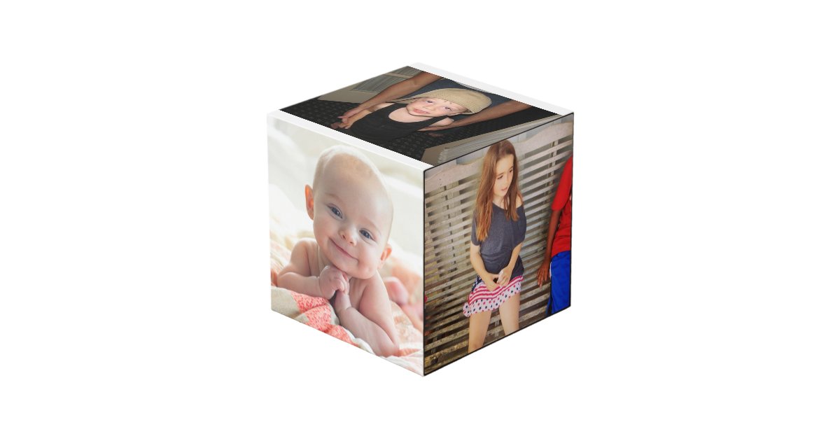 Custom Photo Cube With Picture and Photos | Zazzle