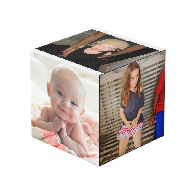 Custom Photo Cube With Picture and Photos | Zazzle