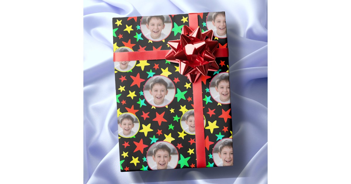 Custom Photo Custom Logo Stars Create Your Own Wrapping Paper | Zazzle
