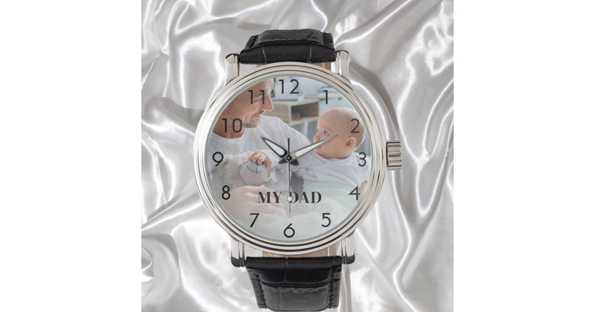 Custom photo dad father watch | Zazzle
